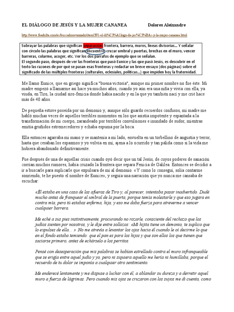 Relato de La Sirofenicia | PDF | Jesús