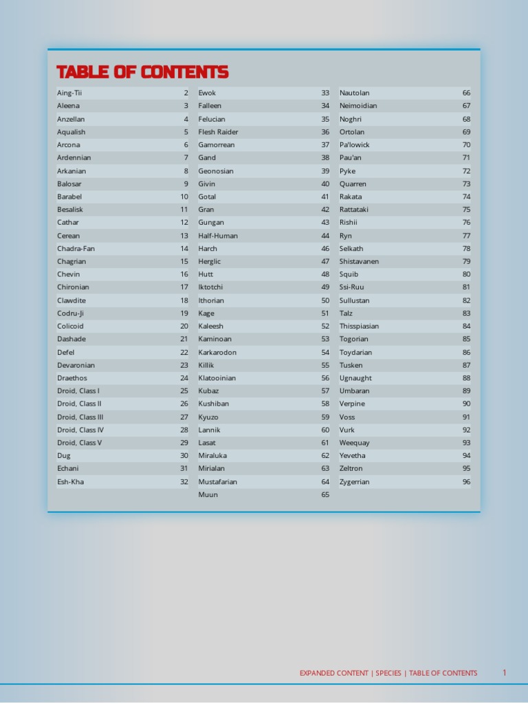 Expanded Content - 02 - Species - GM Binder | PDF