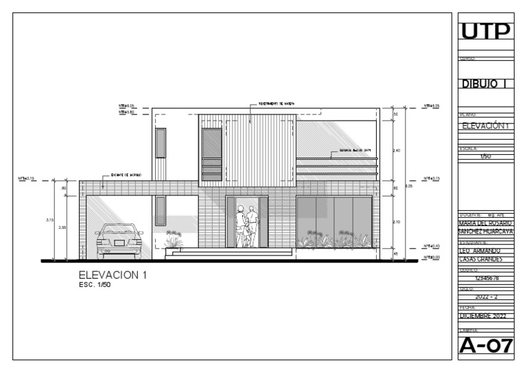 Dibujo I: Elevacion 1 | PDF