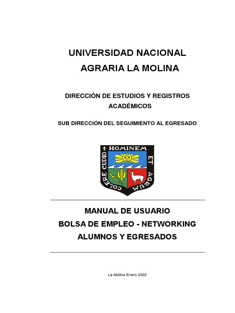 Bolsa de Empleo UNALM | PDF