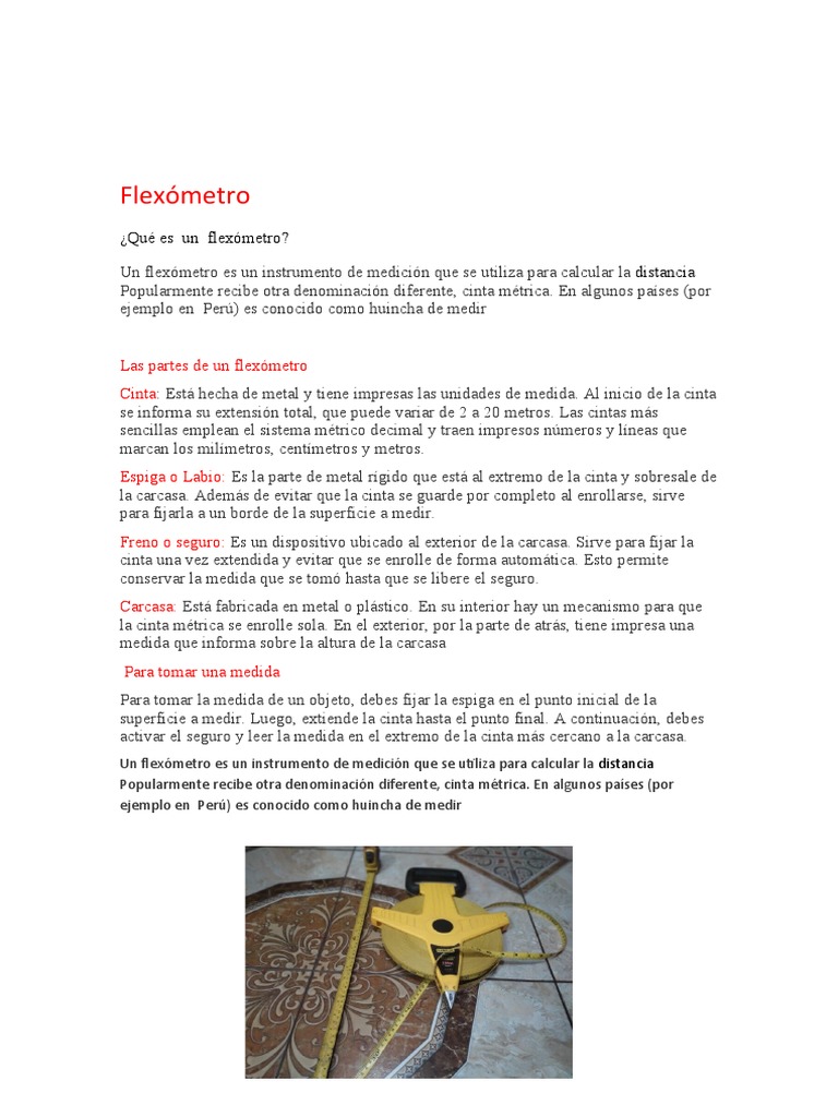 Definición y uso del flexómetro | PDF