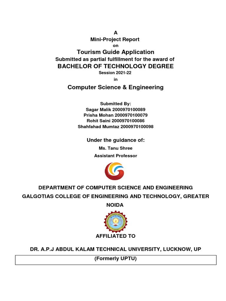 Tourism Report | PDF | Internet Of Things | Android (Operating System)