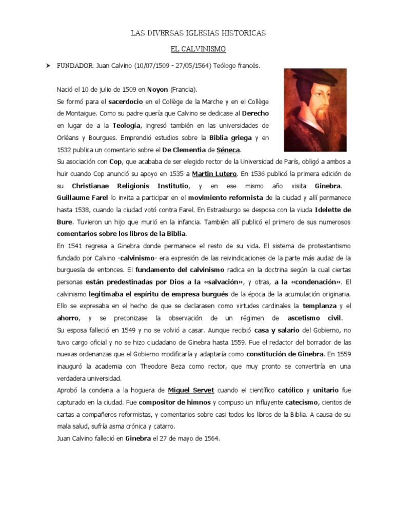 El Calvinismo | PDF | calvinismo | John Calvin