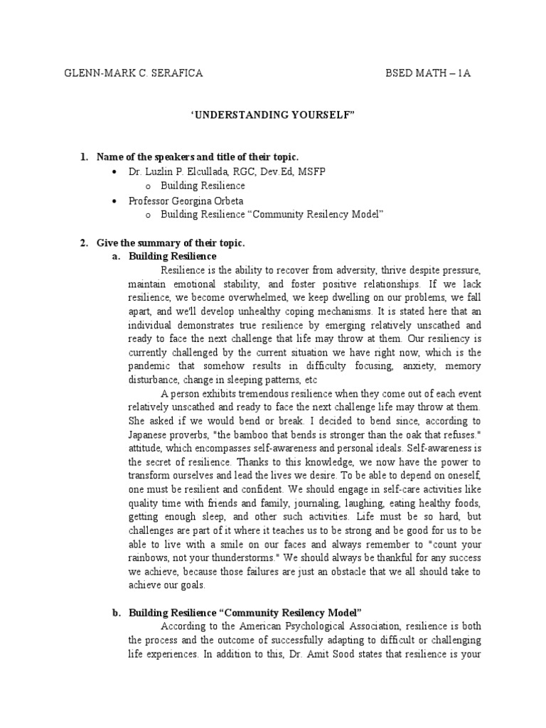 Webinar On Building Resiliency Pdf