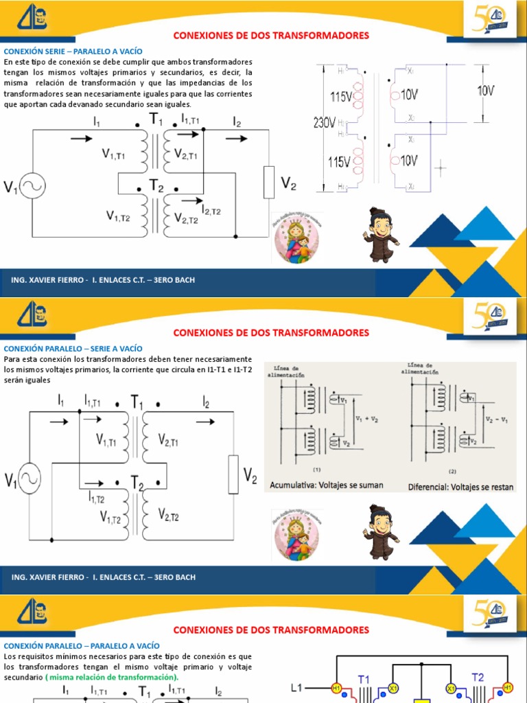 Conexiones 2 Transf. 2 | PDF | Transformador | Cantidades fisicas