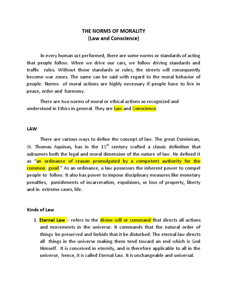 The Norms of Morality | PDF | Natural Law | Conscience
