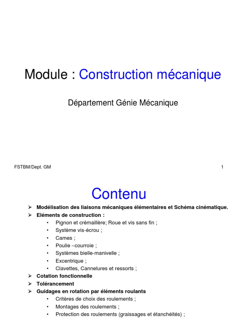 Cours Construction Mécanique | PDF