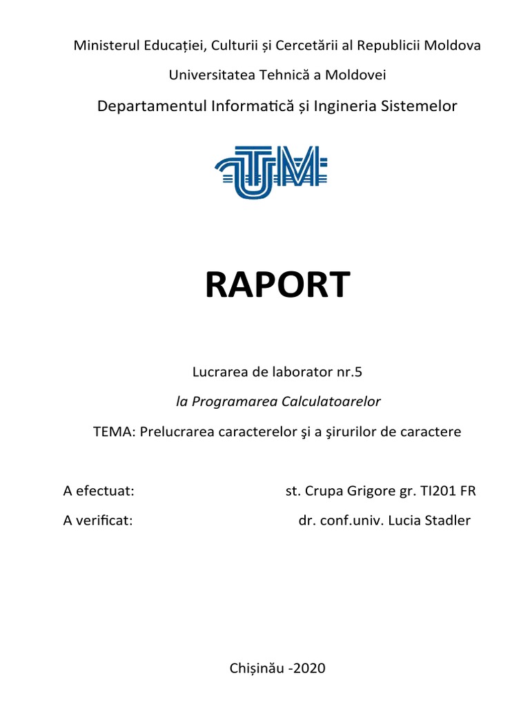 Raport Lucrare de Laborator 5 | PDF