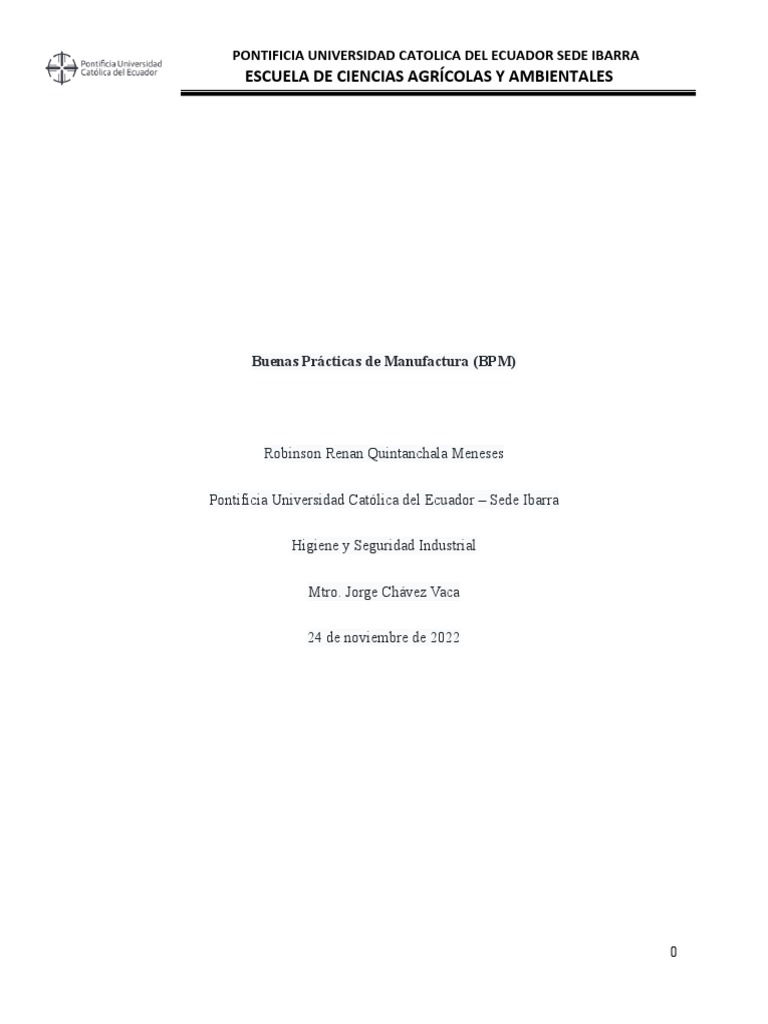 Tarea 5 - BPM | PDF | Alimentos | Agua