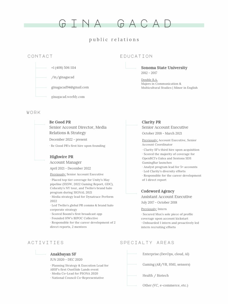Gina Gacad Nov 2022 | PDF