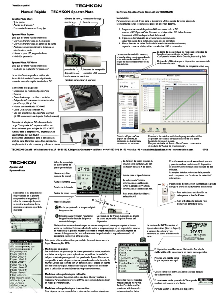 Techkon Manual | PDF | USB | Medición