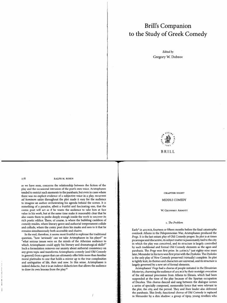 Arnott, Middle Comedy | PDF