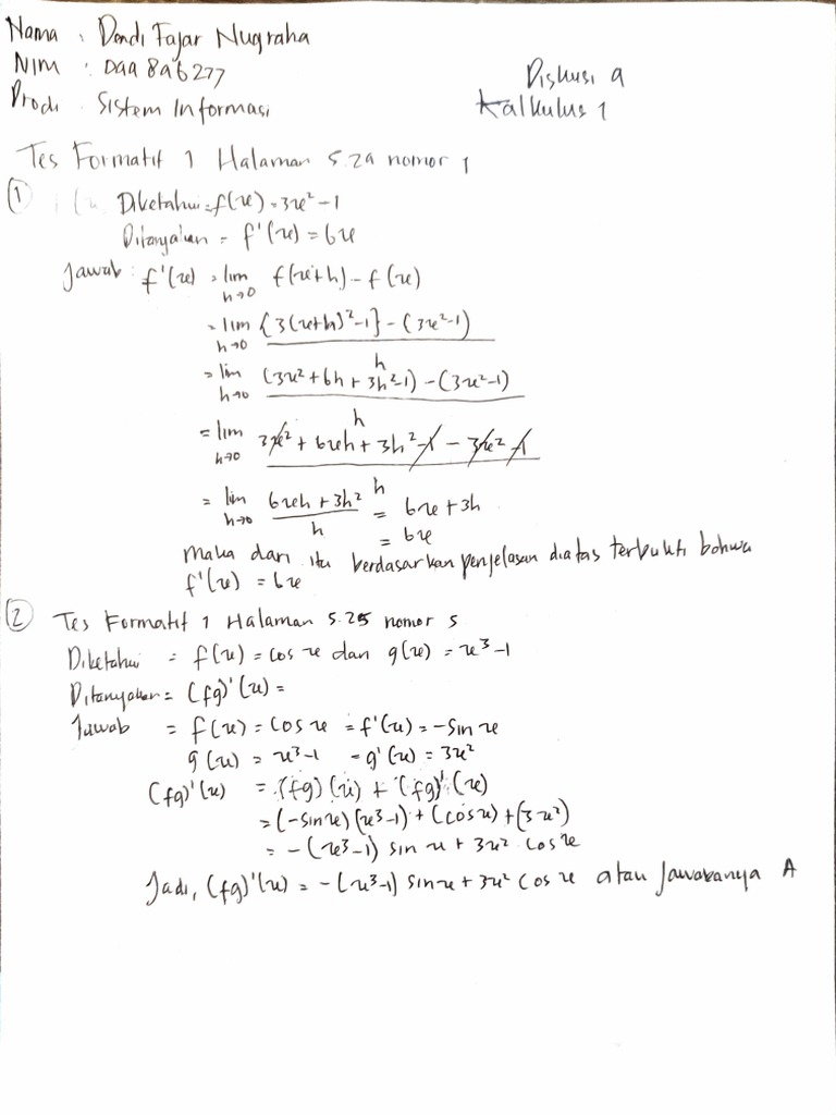 Diskusi 4 - Kalkulus 1 | PDF