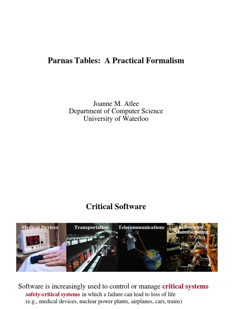 Parnas Tables - A Practical Formalism | PDF | Logic | Computing And ...