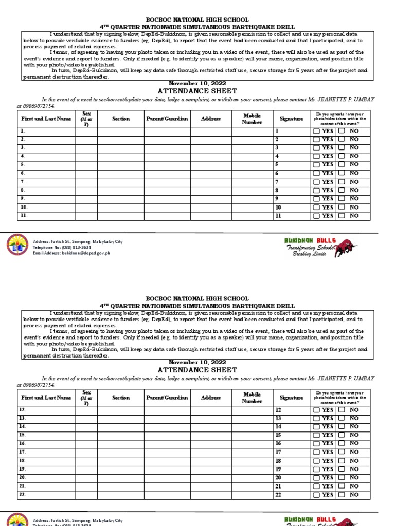 Attendance Nsed Template | PDF | Information Age | Information ...