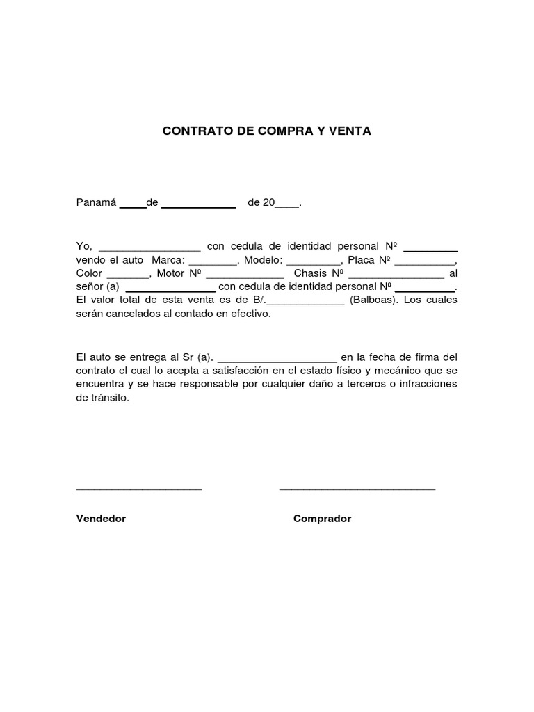 Contrato de Compra y Venta (Modelo) | PDF