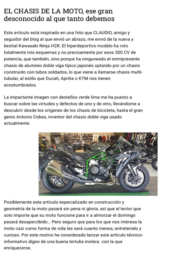 EL CHASIS de LA MOTO, Ese Gran Desconocido Al Que Tanto Debemos | PDF