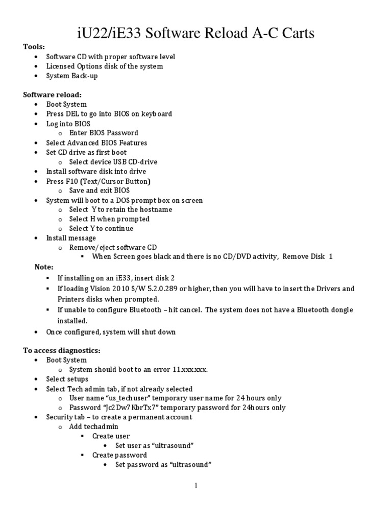 iU22iE33 Software Reload A-C Carts | PDF | Booting | Bios