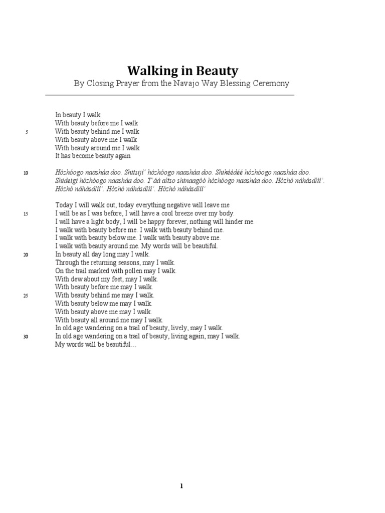 Navajo Way Blessing Ceremony Walk in Beauty | PDF