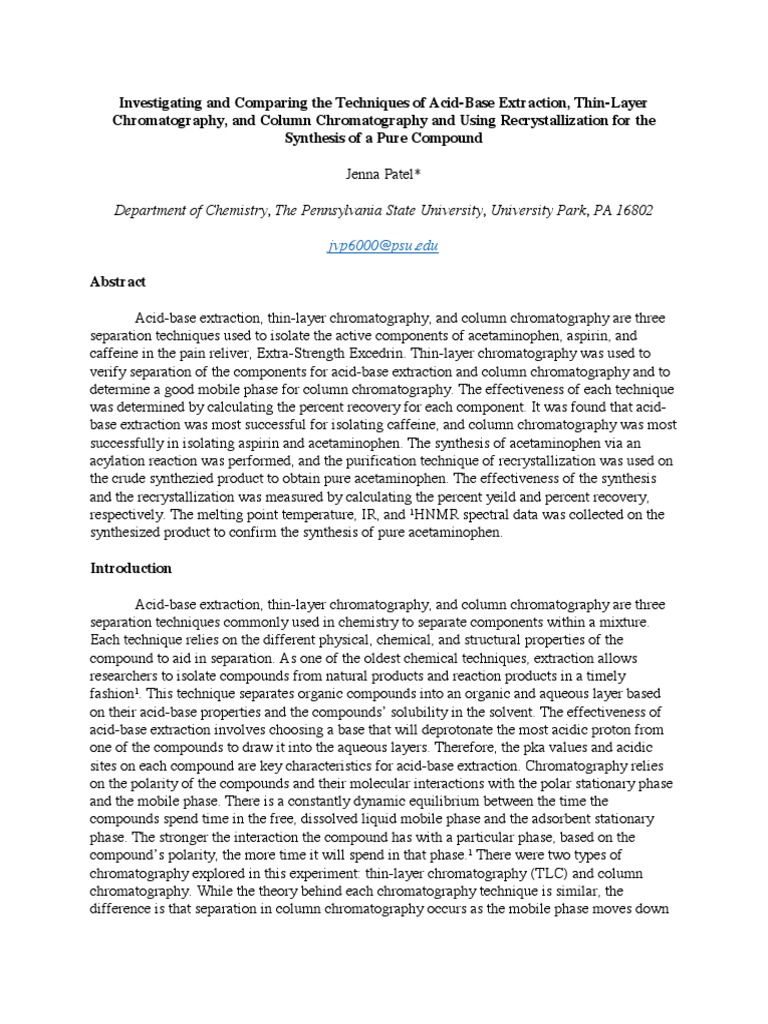 Medicine Module Final Report | PDF | Thin Layer Chromatography | Chromatography