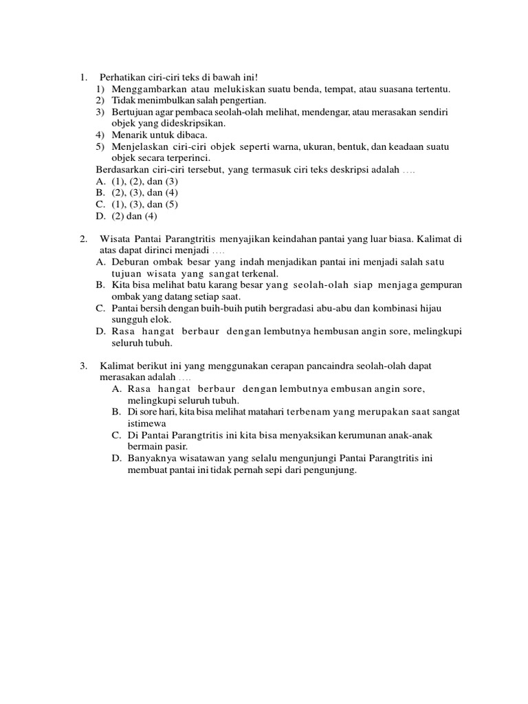Latihan Soal | PDF | Kajian Bahasa Asing | Seni