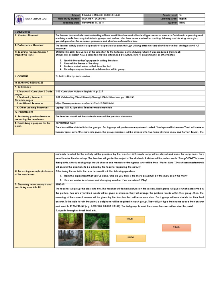 Leeson Plan Format | PDF