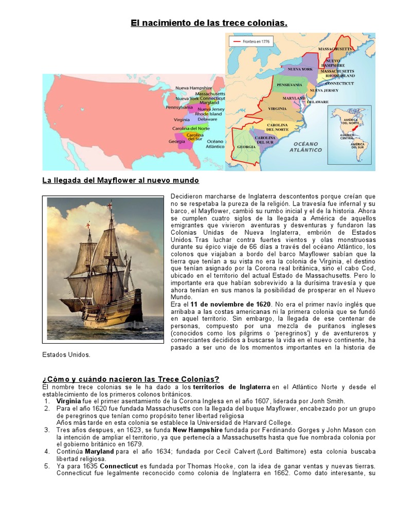 Las Trece Colonias Americanas | PDF | Trece colonias | Colonización ...