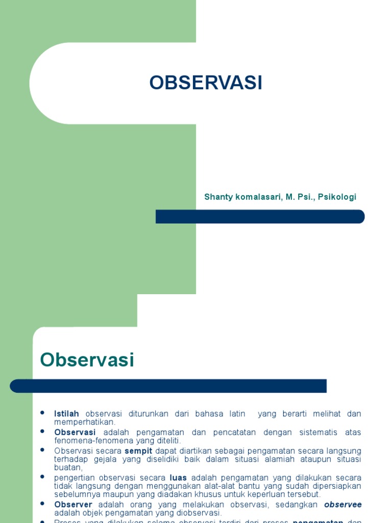 Pengantar Observasi | PDF