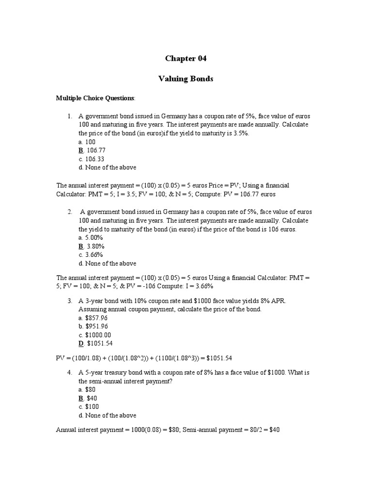Chapter 05 | PDF | Bonds (Finance) | Yield (Finance)