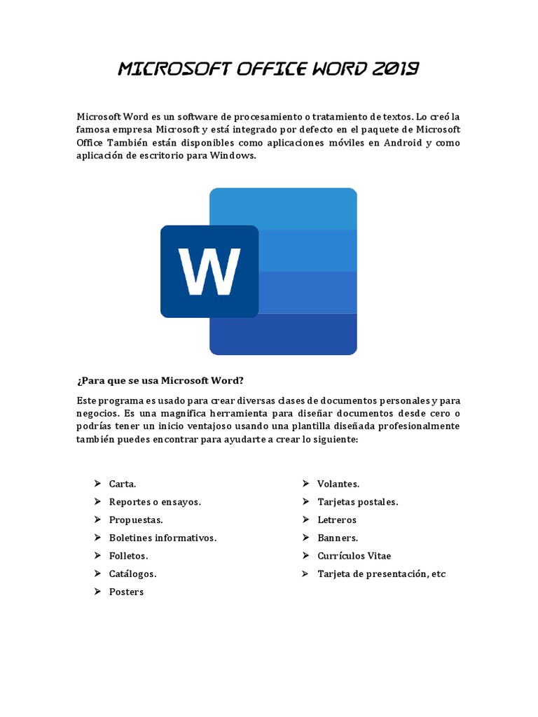 Manual de WORD 2019 | PDF | Microsoft Word | Microsoft