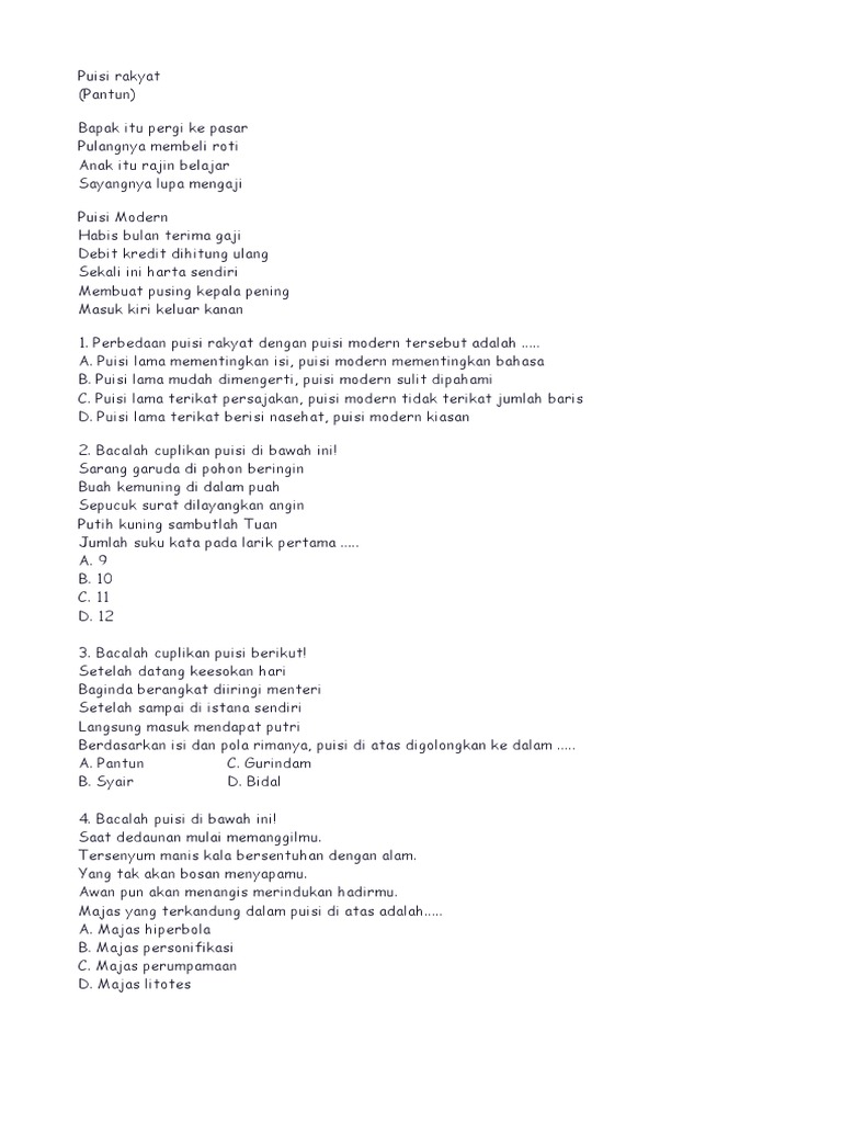 Puisi Rakyat | PDF