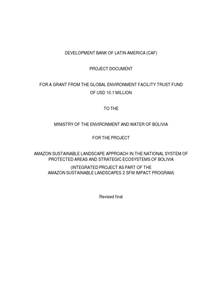 FINAL - ASL2 Bolivia - PRODOC | PDF | Entorno natural