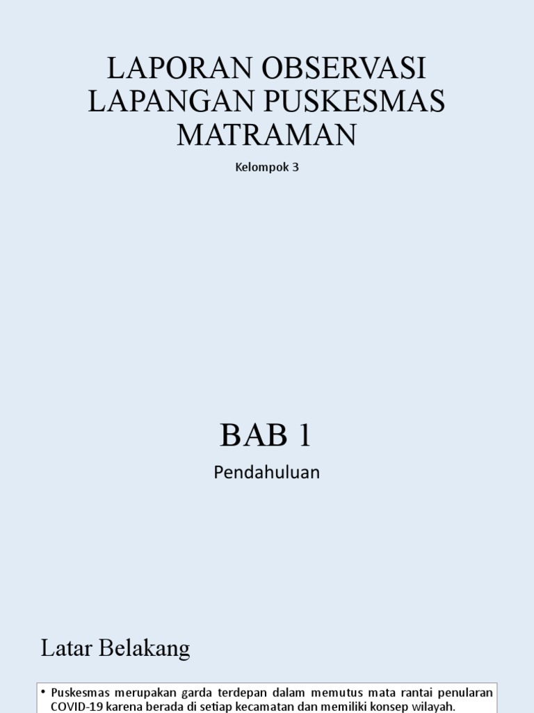 Pelayanan Kesehatan Puskesmas Matraman | PDF