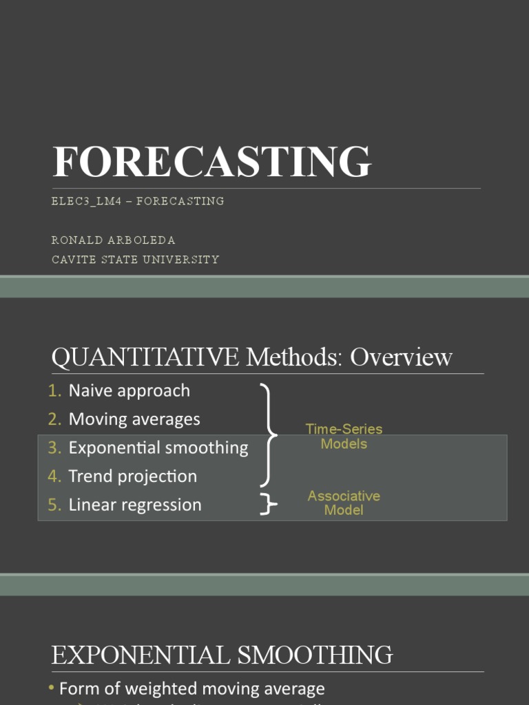 Bmgt25 - LM 5 - Forecasting Pt. 2 | PDF | Scientific Method | Econometrics
