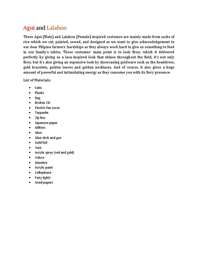 Agui and Lalahon | PDF