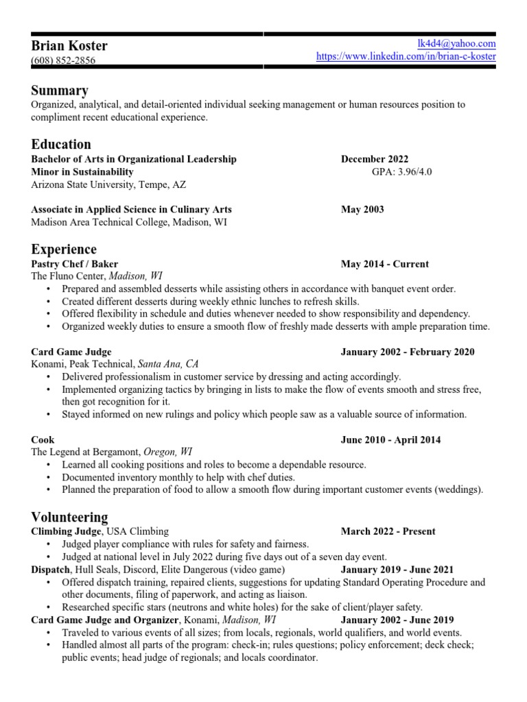 Resume Brian Koster 2022 | PDF | Business