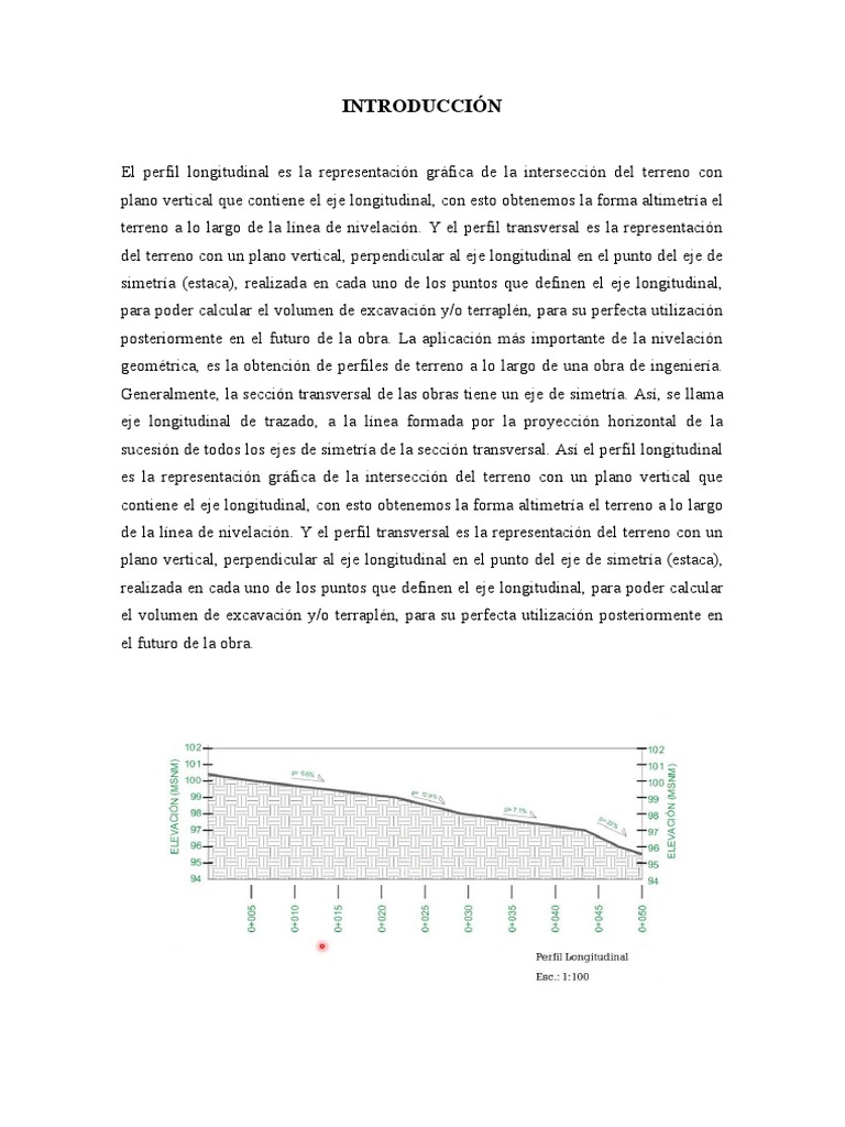 Perfil Longitudinal | PDF | Geometria plana) | Topografía