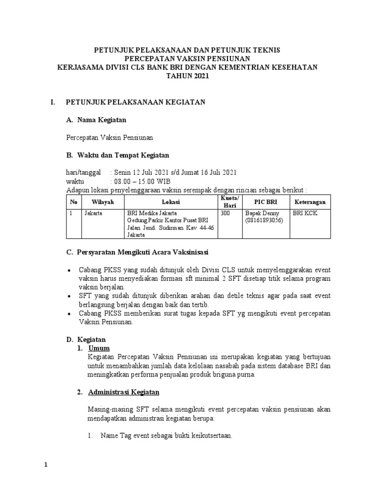 Juklak Dan Juknis | PDF