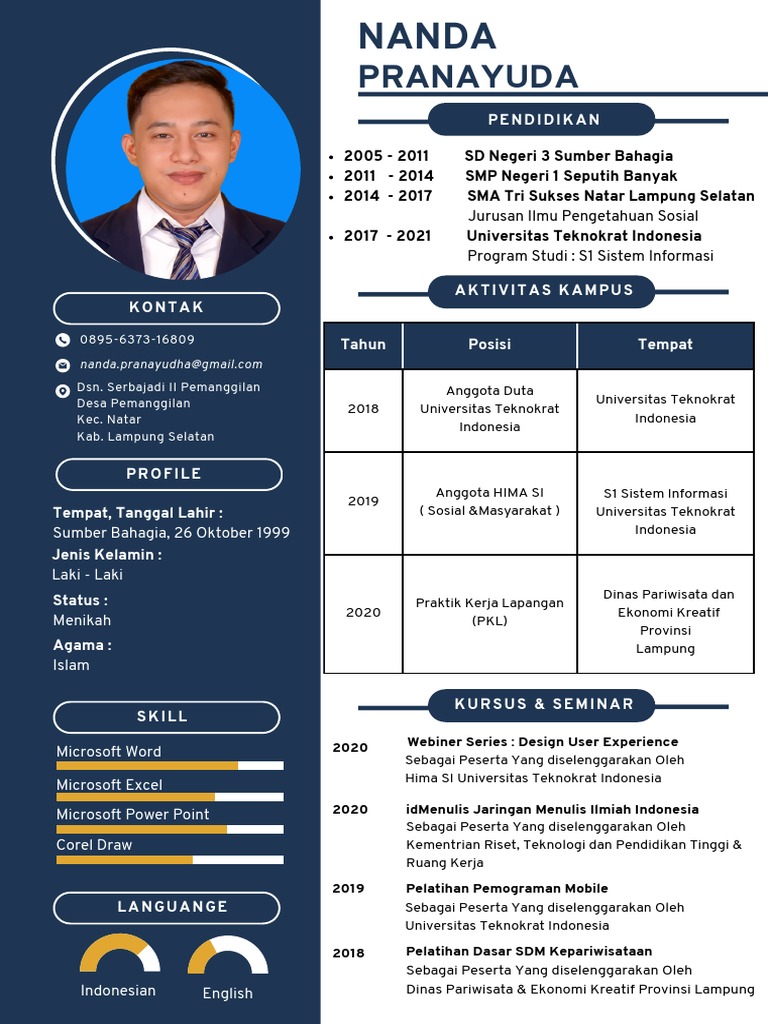 Navy & White Modern Professional Resume | PDF