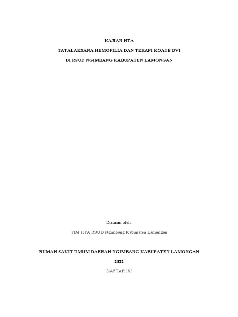 Kajian Hta Hemofilia Pdf