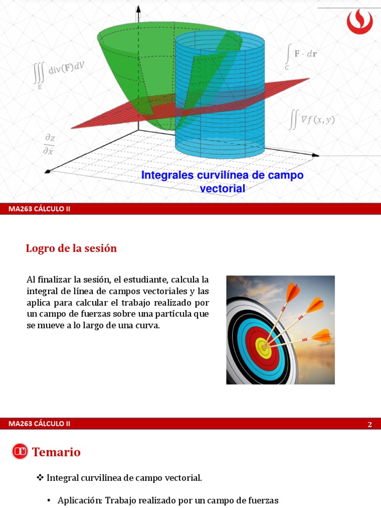 MA263 Sesión 11.2 Integral Curvilinea de Campo Vectorial | PDF ...