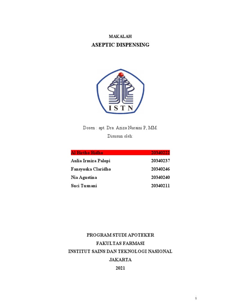 KELOMPOK 4 Aseptic Dispensing FRS B | PDF