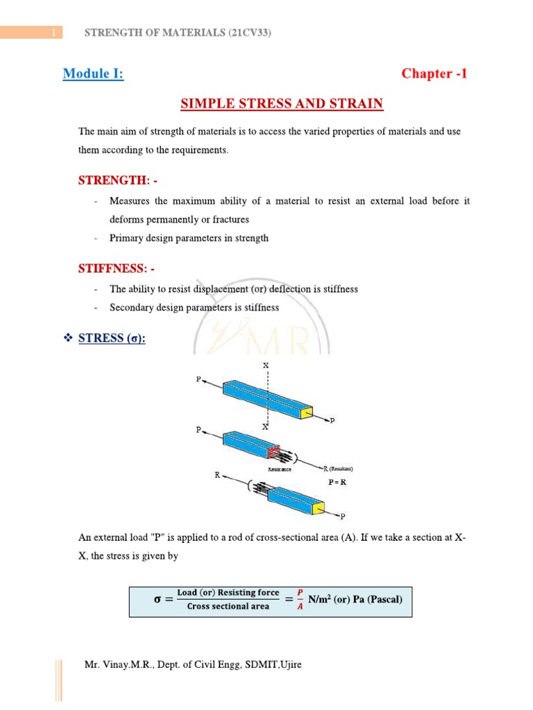 Simple Stress and Strain | PDF