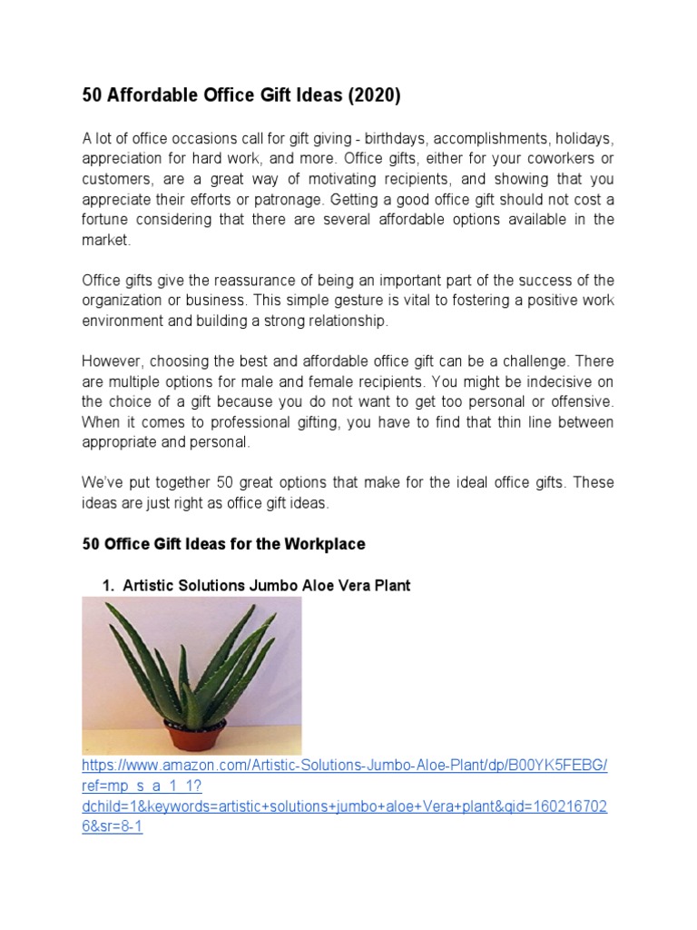 50 Affordable Office Gift Ideas | PDF | Laptop | Desktop Computer