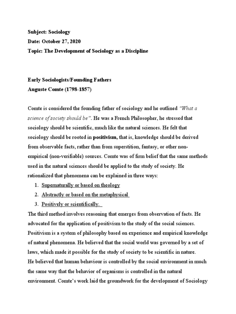 Founding Fathers of Sociology Explained | PDF | Sociology | Émile Durkheim