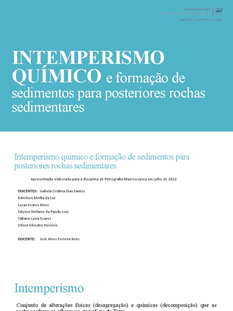 Intemperismo Químico e Sedimentos | PDF | Intemperismo | Ciências Físicas