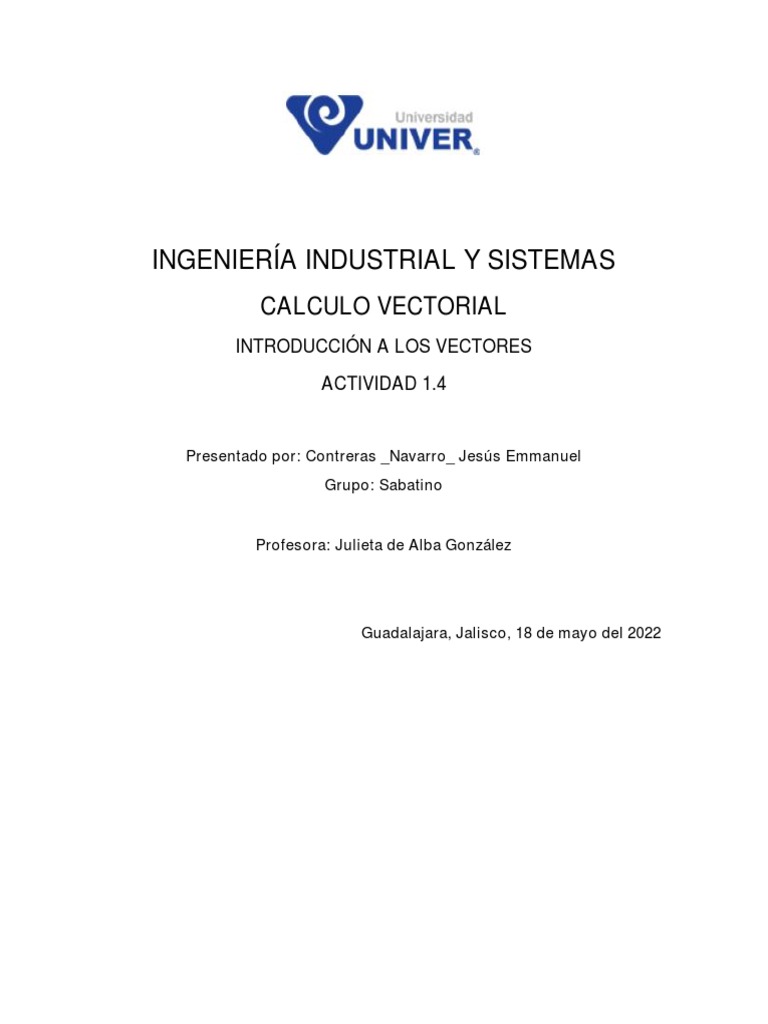 1.4 Intro Vectores Contreras | PDF | Funciones trigonométricas | Vector ...