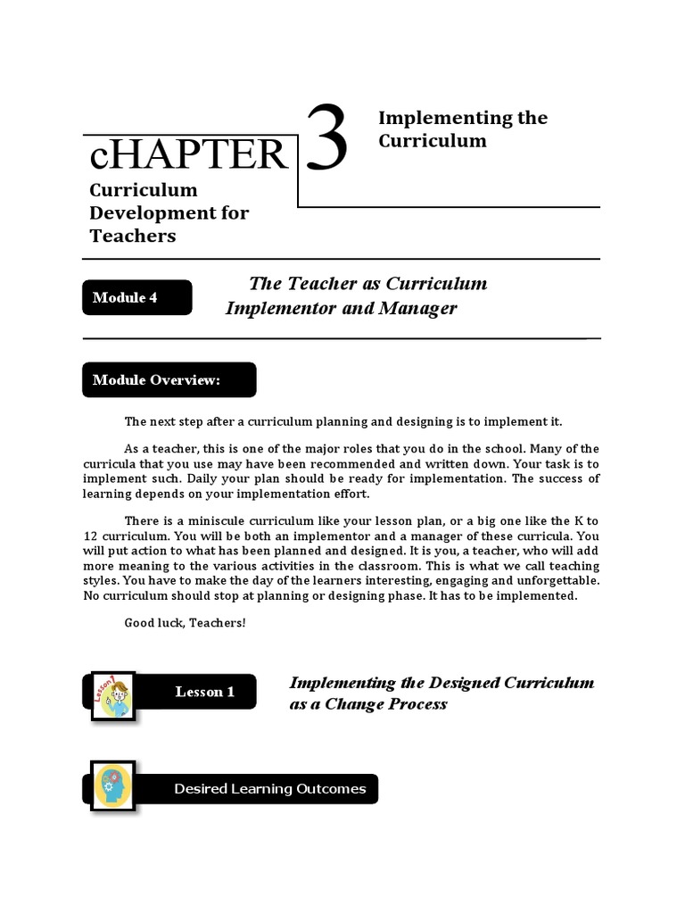 EDCK 4 - Chapter 3 | PDF | Curriculum | Teaching Method