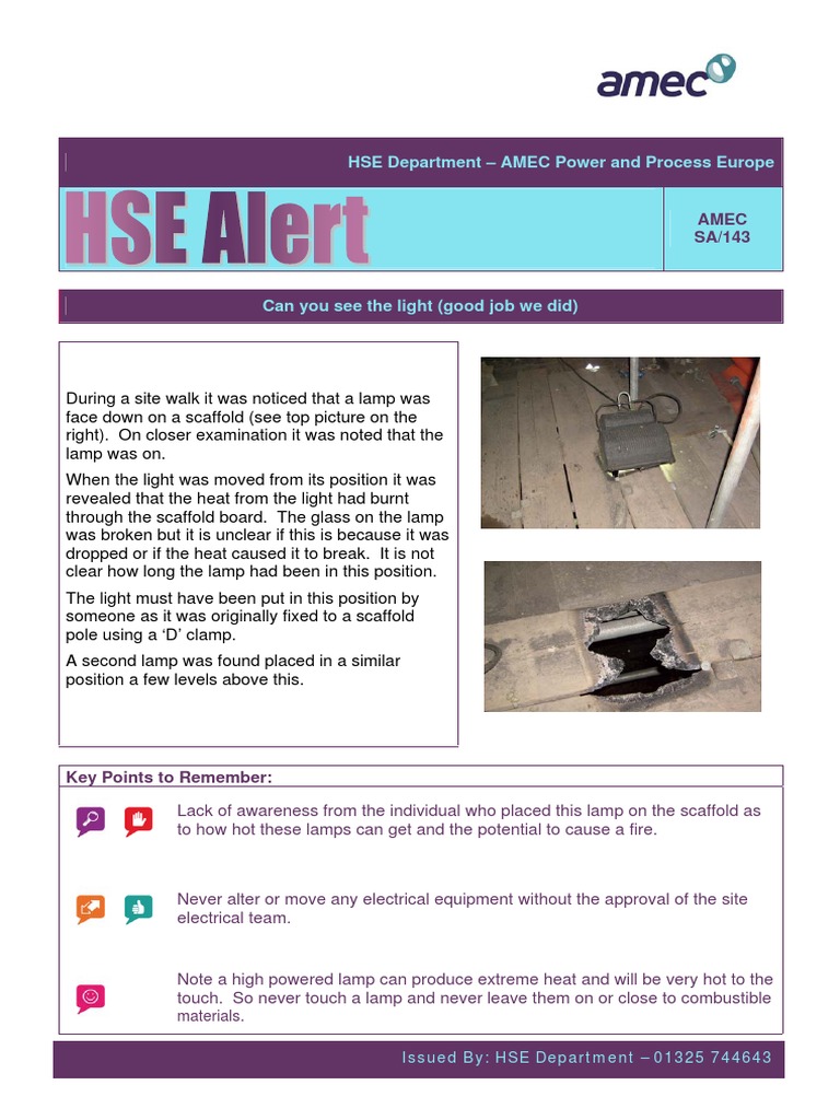 AMEC HSE Alert 143 - Can You See The Light | PDF | Science & Mathematics