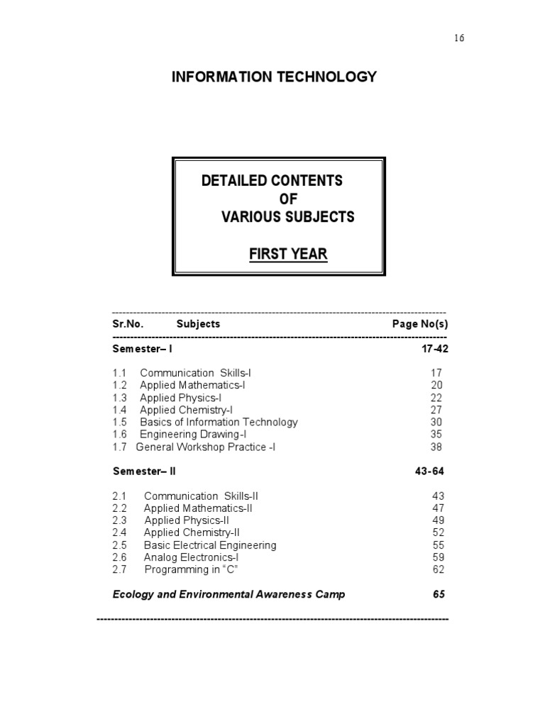 First Year IT Course Syllabus Overview | PDF | Electrical Connector | Force